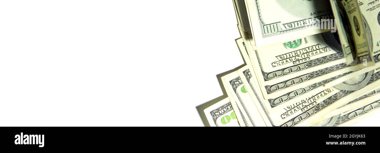Banner Background with money American hundred dollar banknotes. Cash ...
