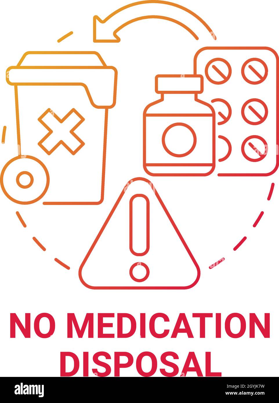 No medication disposal red gradient concept icon Stock Vector Image ...