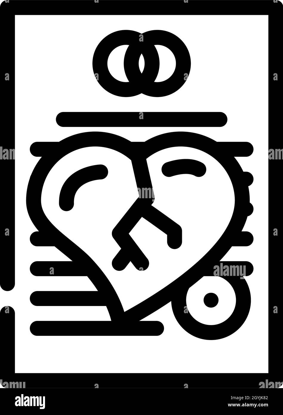 document of divorce line icon vector illustration Stock Vector Image ...