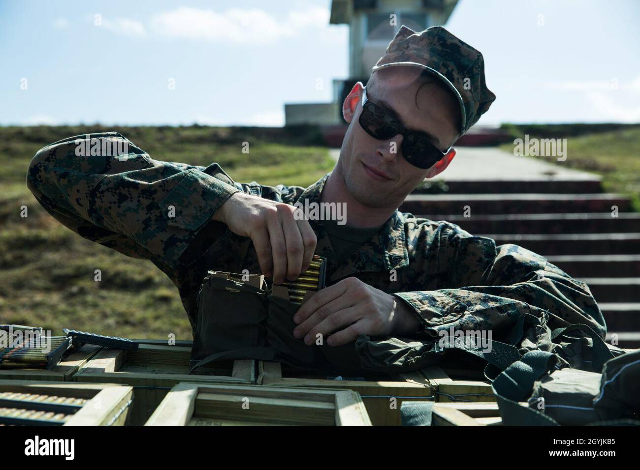 Lance Cpl. Josh Perry, a transmission system operator with Bravo ...