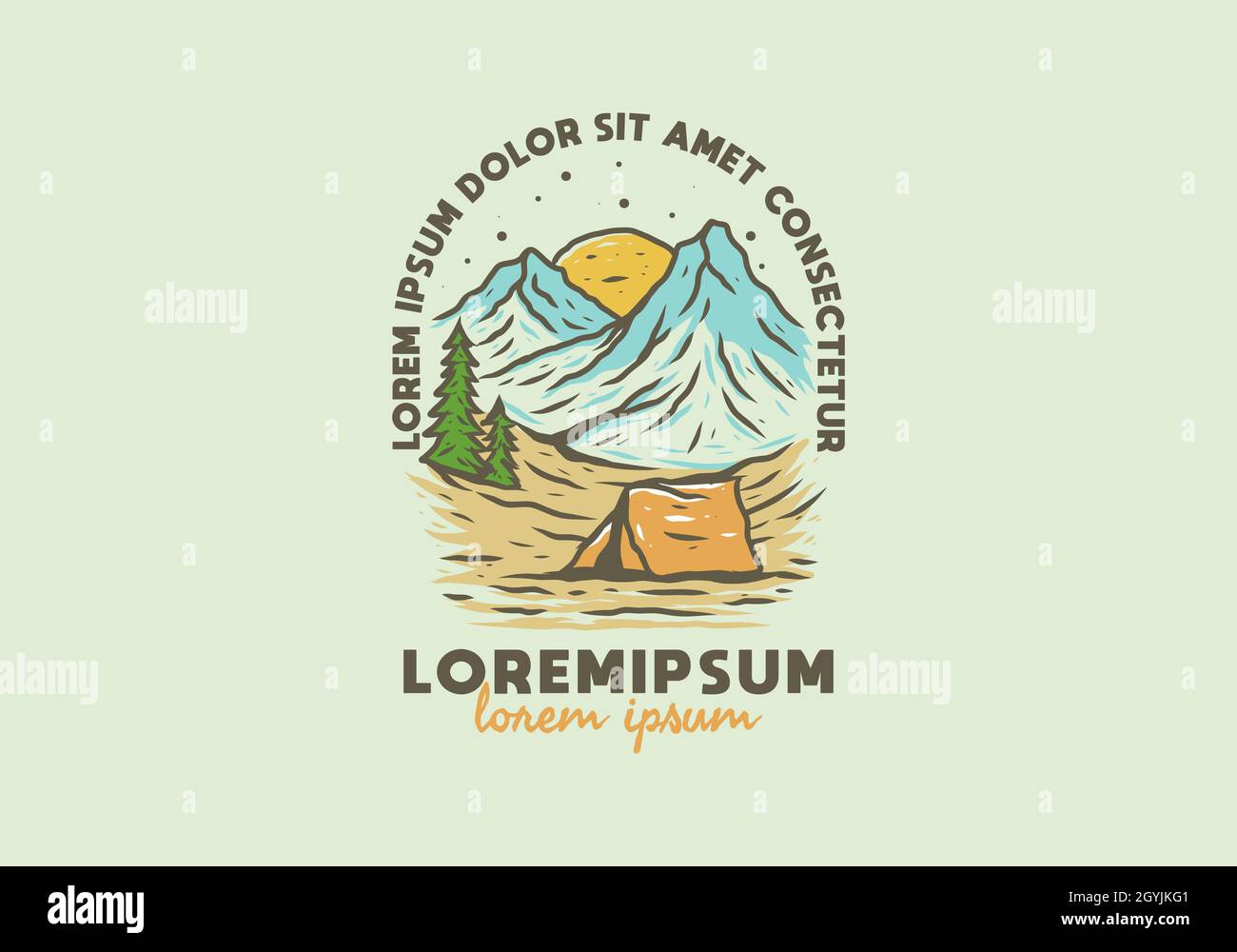 Colorful illustration drawing of camping design Stock Vector Image ...