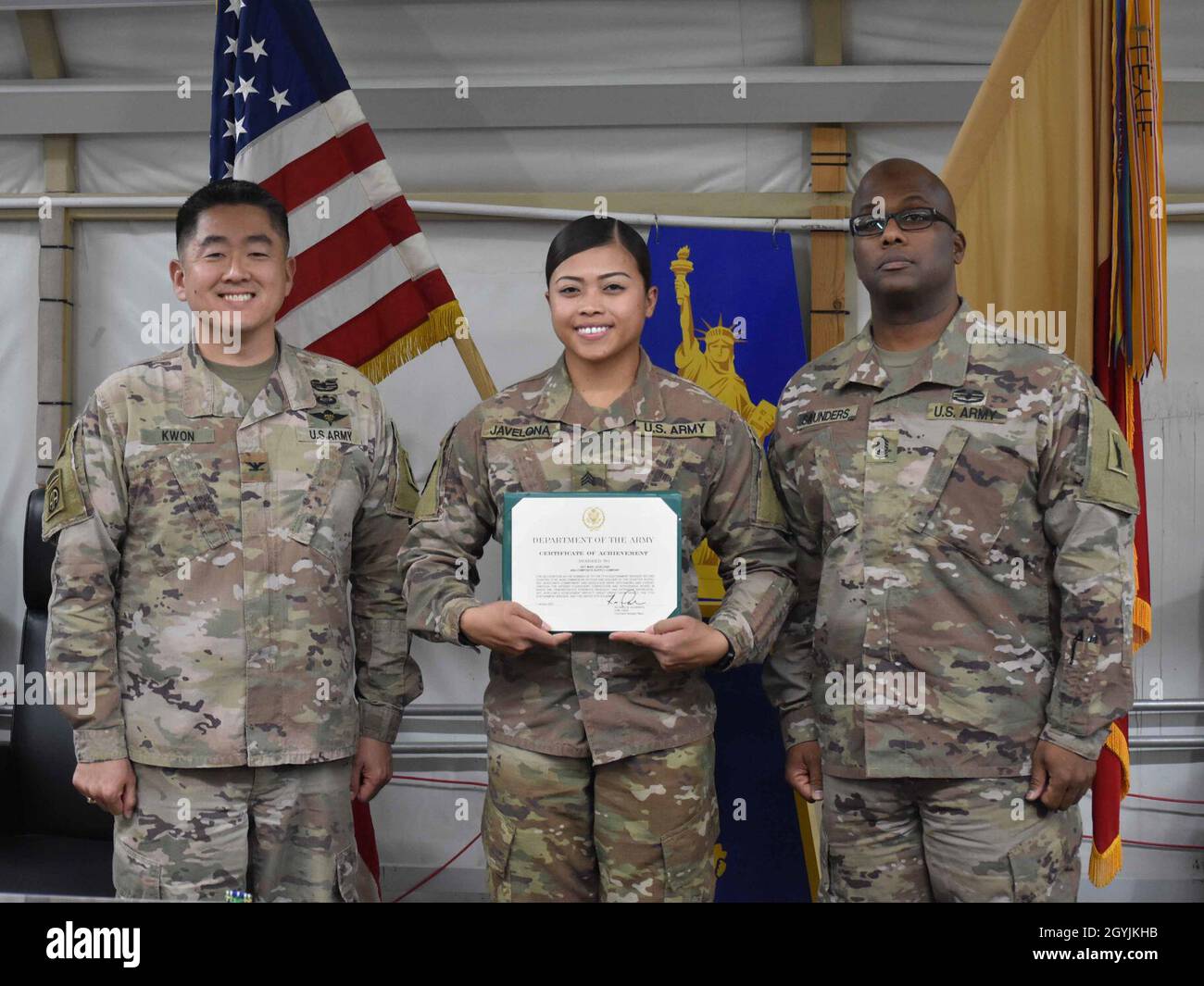 Col. Jake Kwon, commander, and Command Sgt. Maj. Ricardo Saunders ...