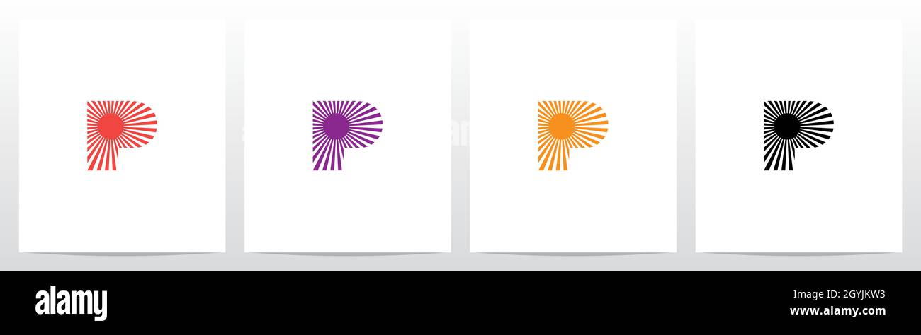 Sun Light On Letter Logo Design P Stock Vector Image & Art - Alamy