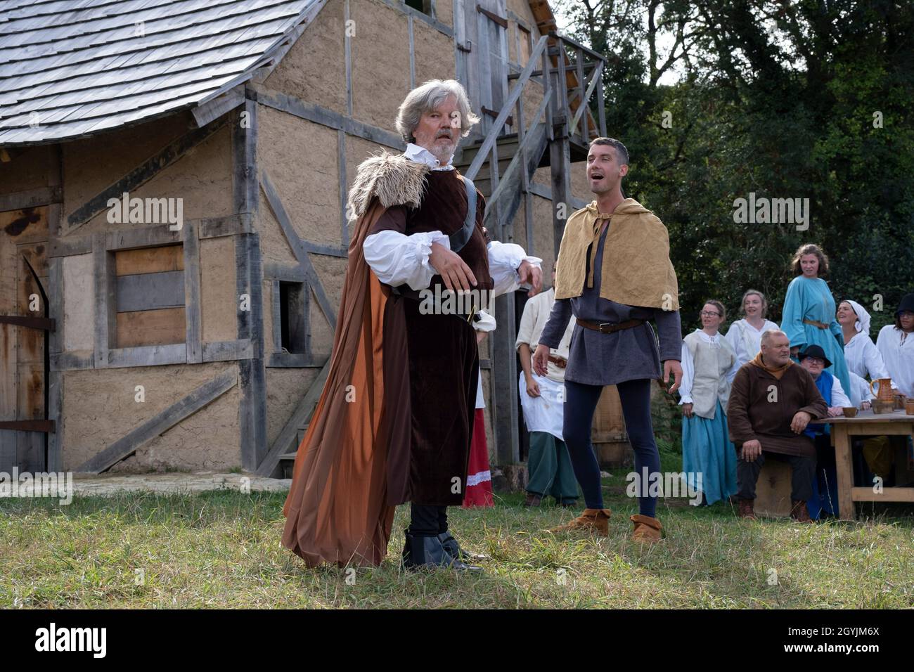 Historical and fictional theatre play acted out at the Medieval village ...