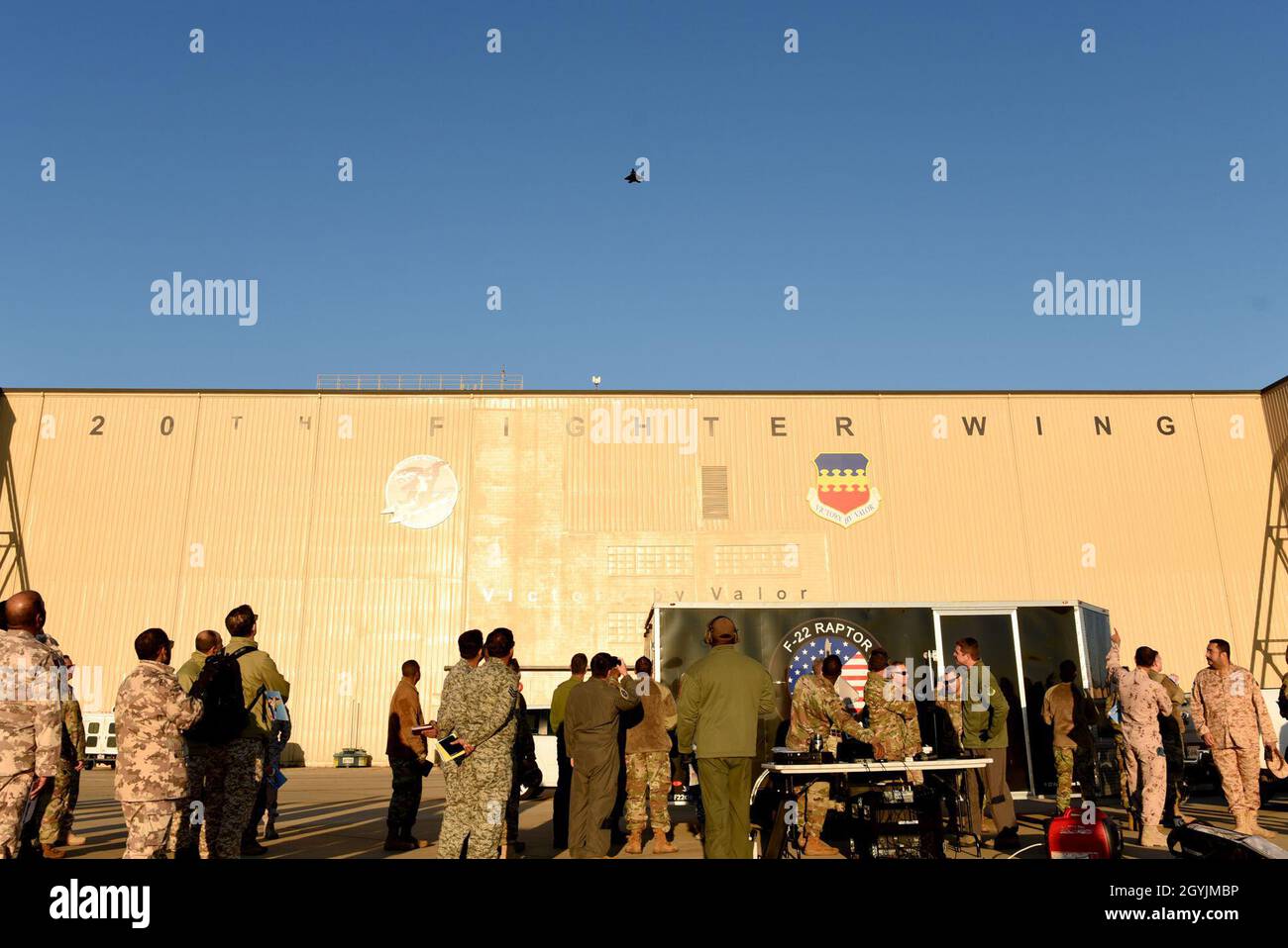 Members of the Senior Enlisted Leaders Conference observe an F-22 ...