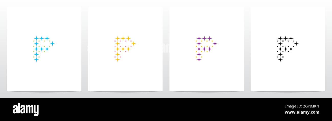 Light Spark Forming Letter Logo Design P Stock Vector Image & Art - Alamy