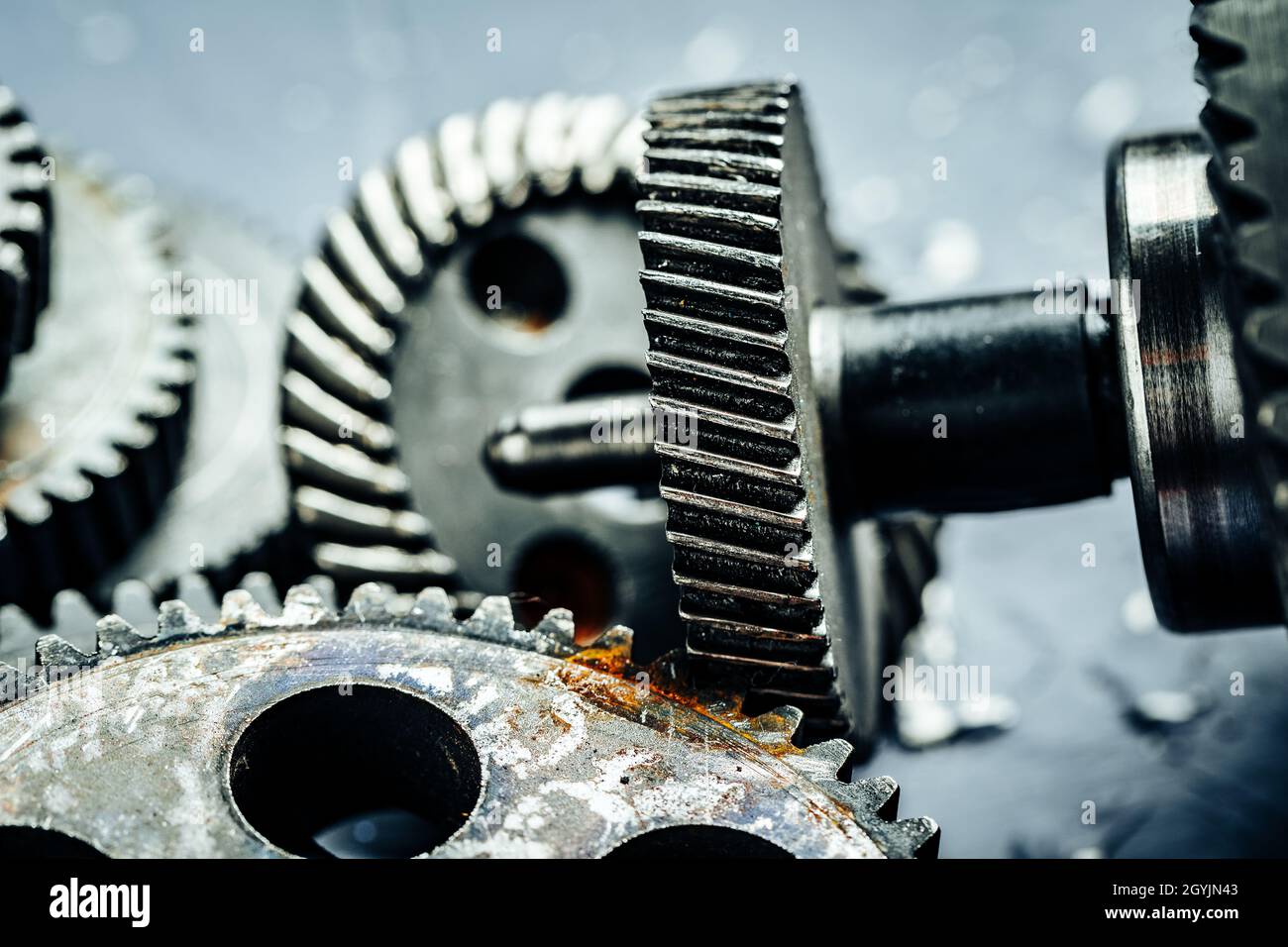 Gears from an old industrial machine Stock Photo - Alamy