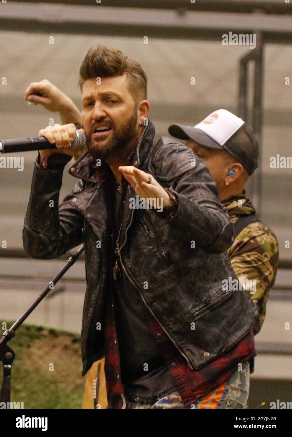 LoCash singer Preston Brust looks into a crowd of U.S. and Polish ...