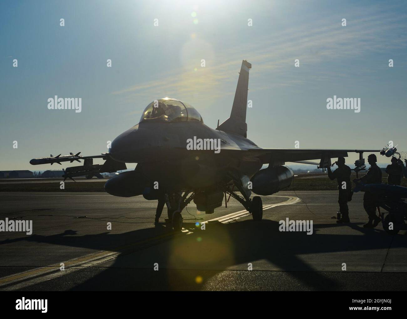 A U.S. Air Force F-16 Fighting Falcon from the 510th Fighter Squadron ...