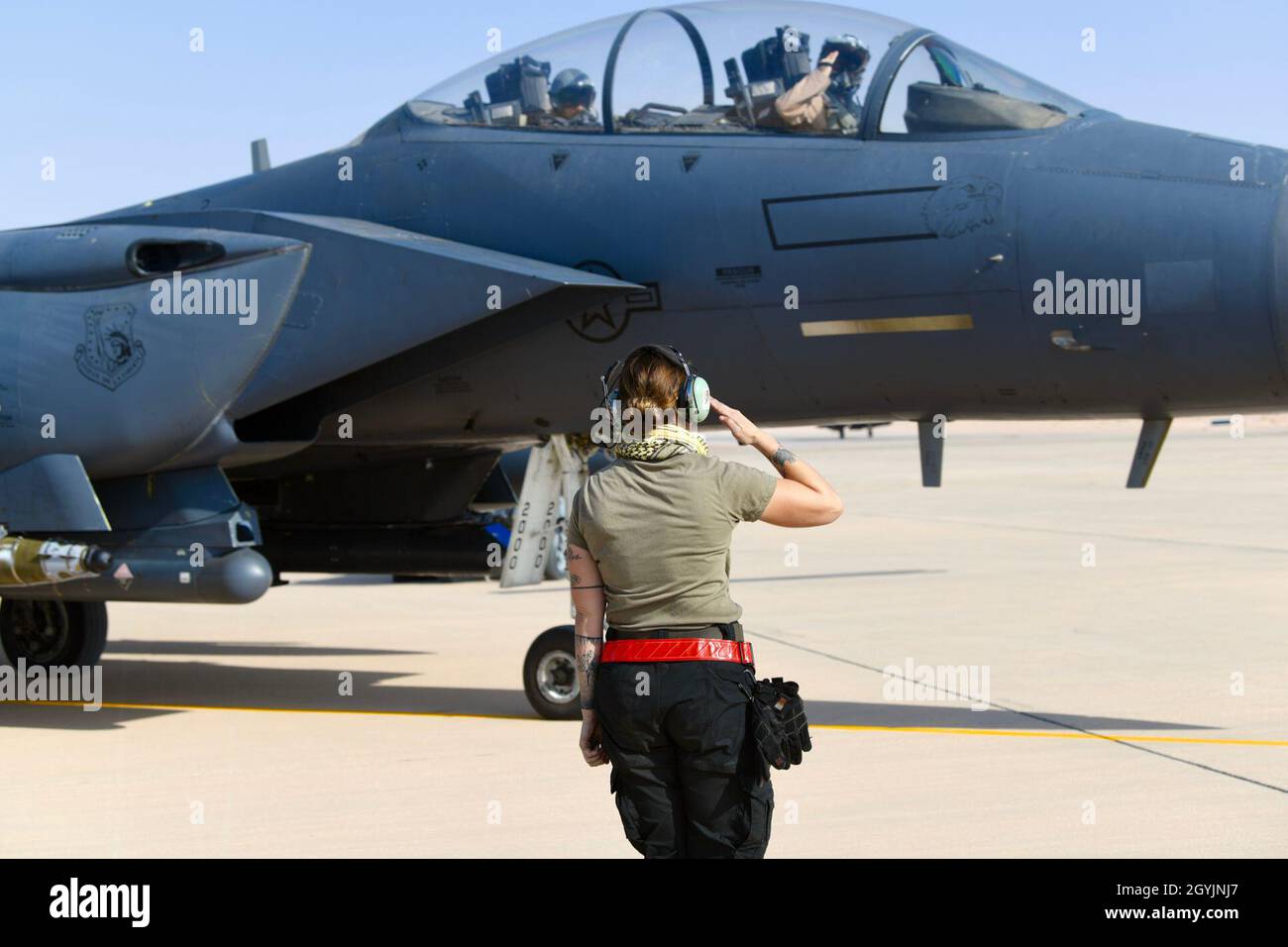 U.S. Air Force Senior Airman Emily Kline, a crew chief with the 378th ...