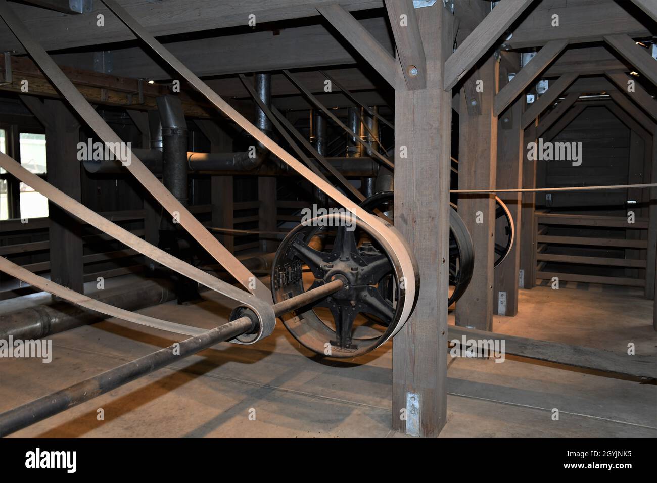 The engine, belts, pulleys, gears and equipment to operate a pre World ...