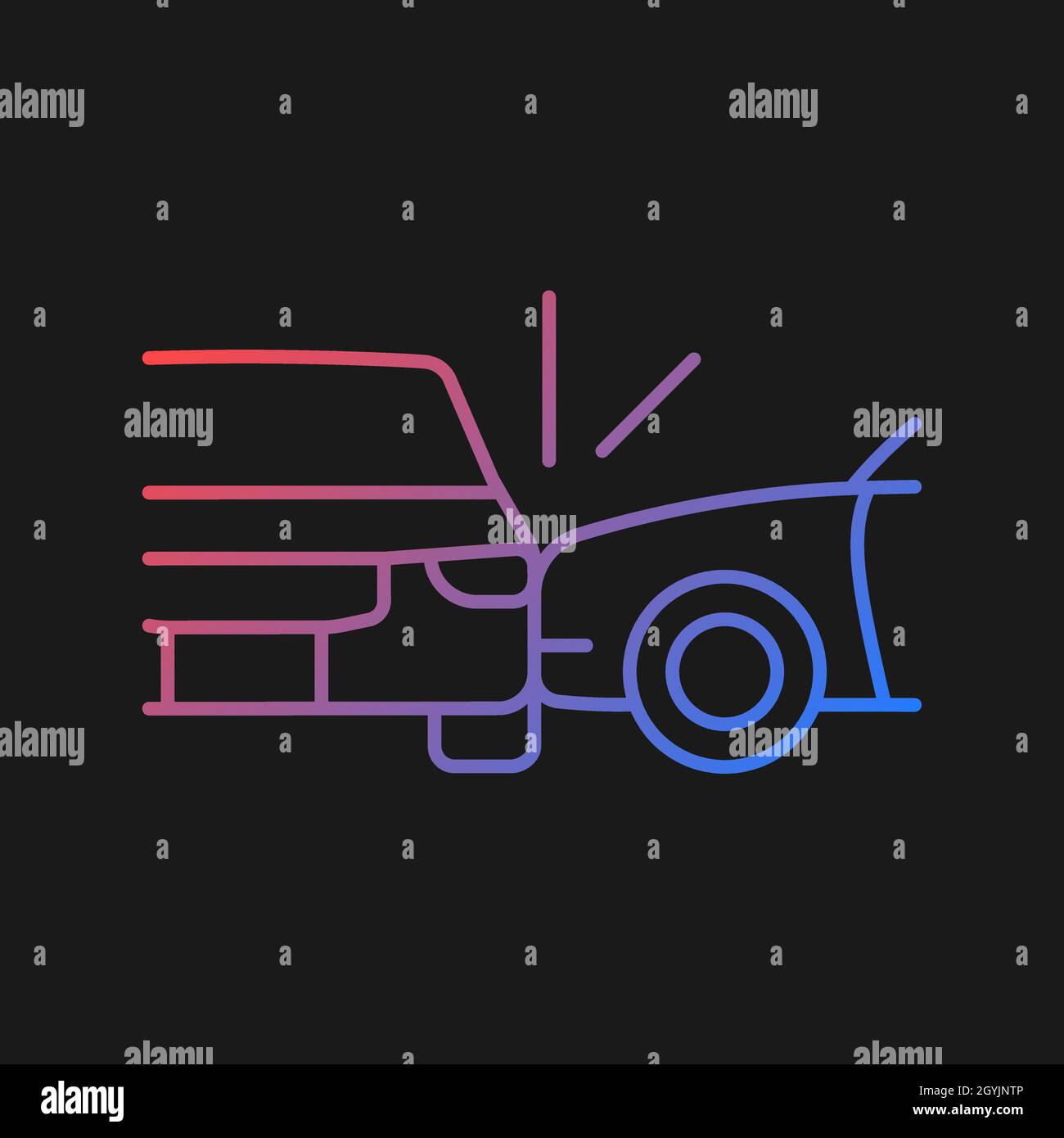 Side collision gradient vector icon for dark theme Stock Vector Image ...