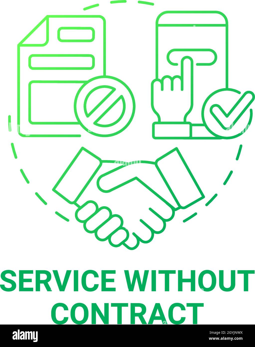 Service without contract green gradient concept icon Stock Vector Image ...