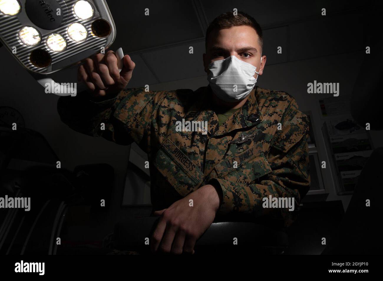 U.S. Navy Hospitalman Justin Burgess with 2nd Dental Battalion, 2nd ...