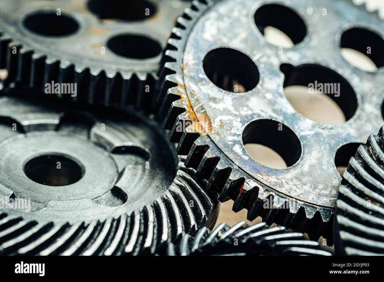 Gears from an old industrial machine Stock Photo - Alamy