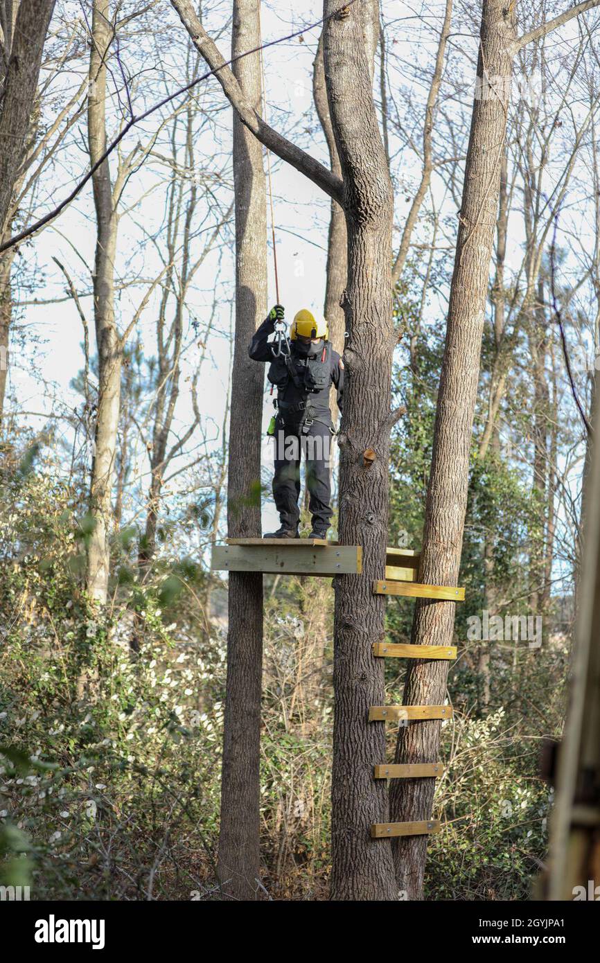 A North Carolina Helicopter Aquatic Rescue Team (NCHART) technician is ...