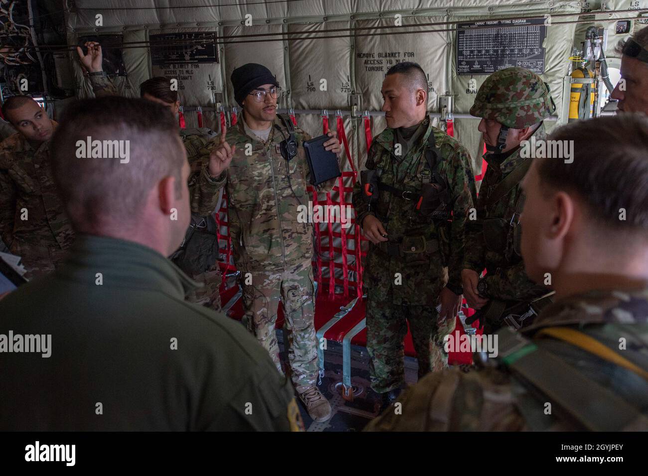 JGSDF soldiers with the 1st Airborne Brigade, U.S. Army Reserve Alaska ...