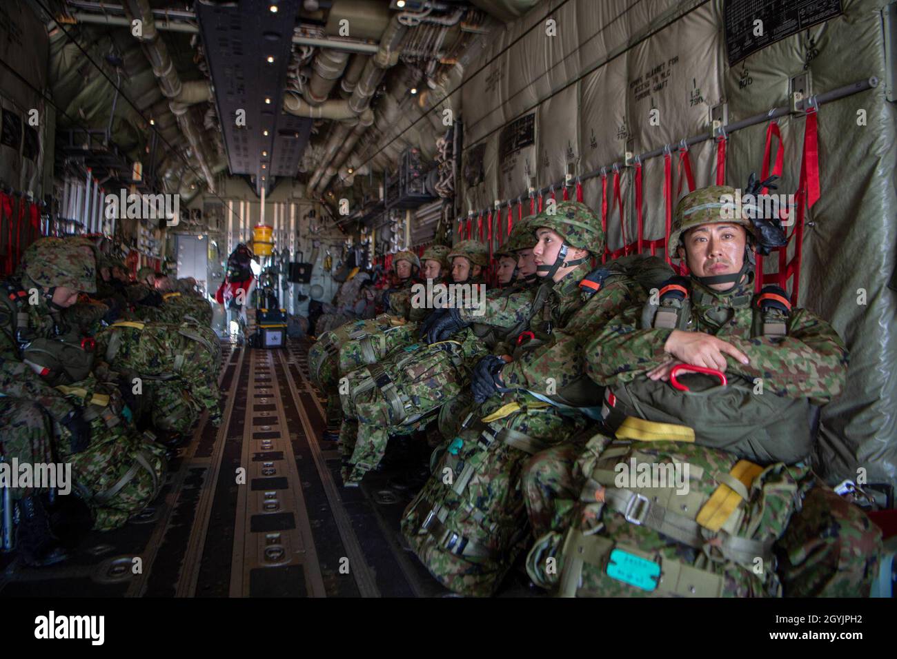 JGSDF soldiers with the 1st Airborne Brigade, U.S. Army Reserve Alaska ...
