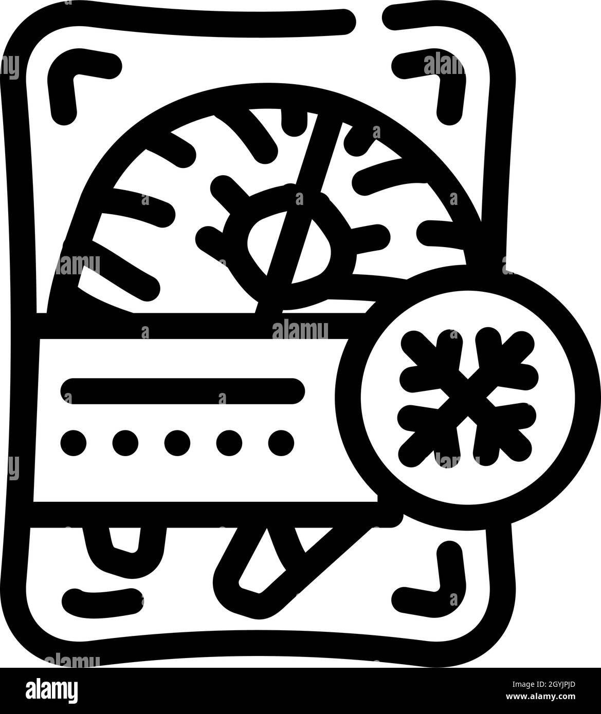 fish frozen seafood line icon vector illustration Stock Vector Image ...