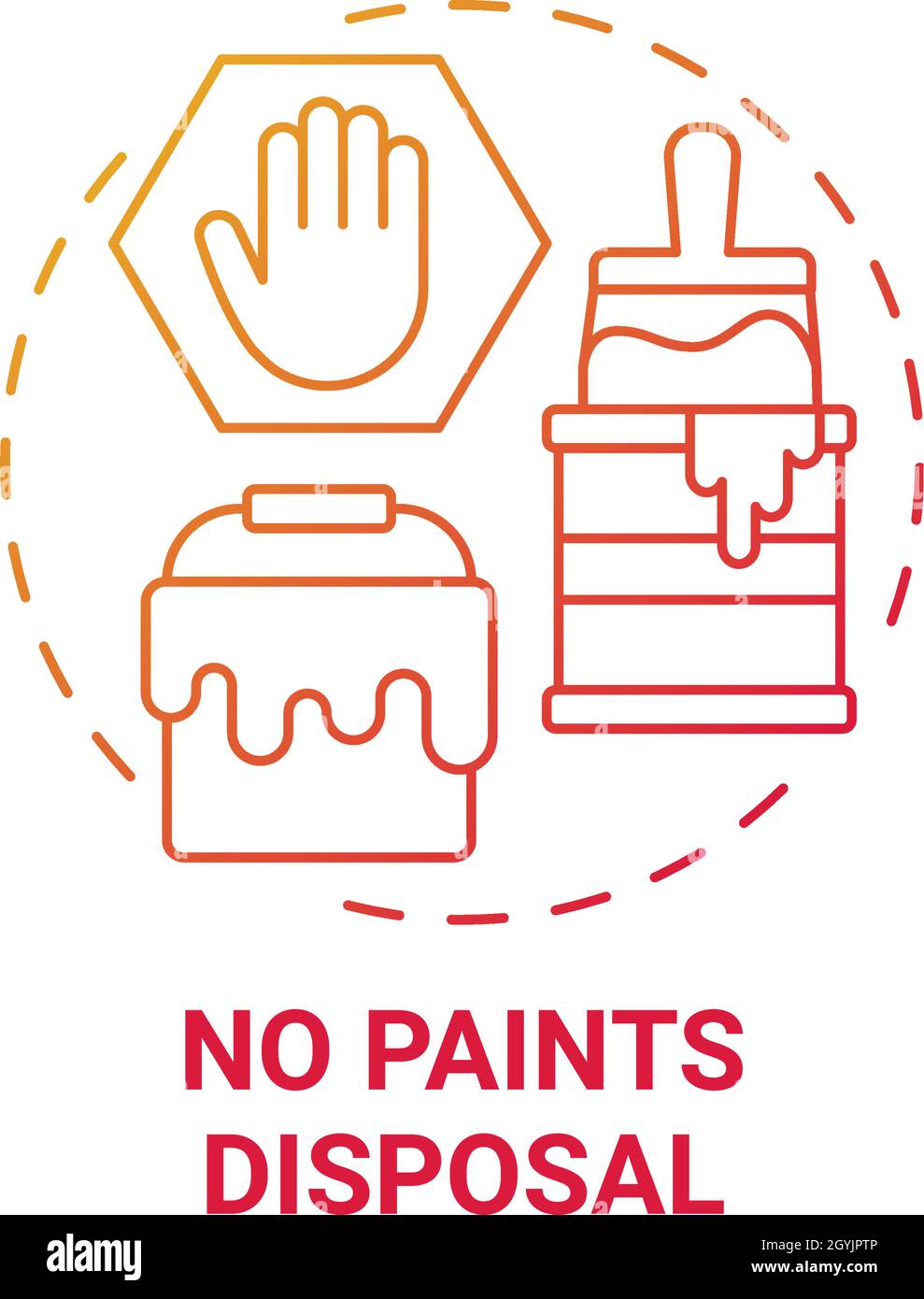 No paints disposal red gradient concept icon Stock Vector Image & Art ...