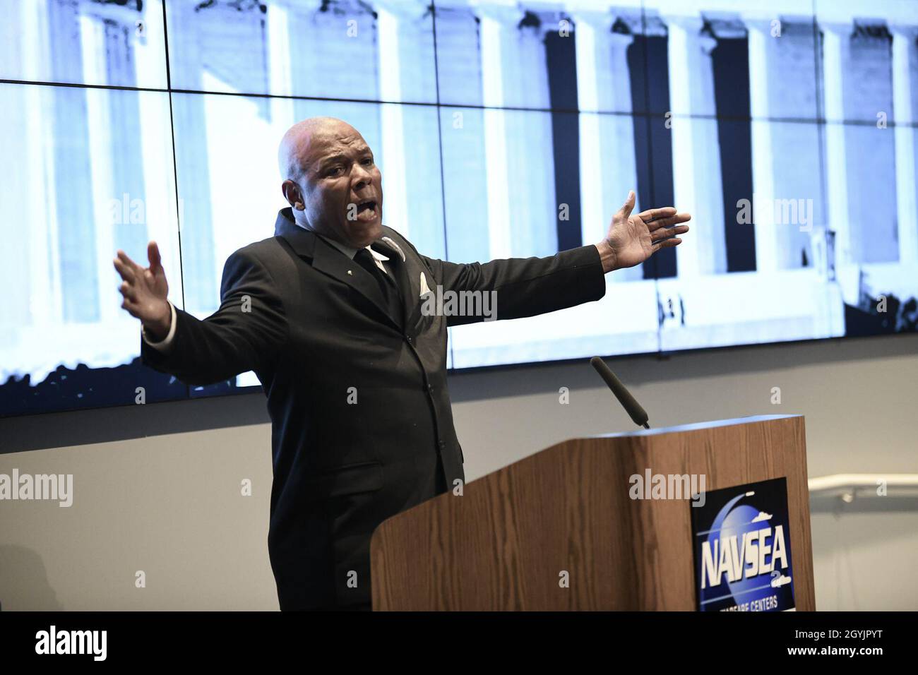 Lewis Sheffield, a retired U.S. Marine, re-enacted the 1963 “I Have a ...