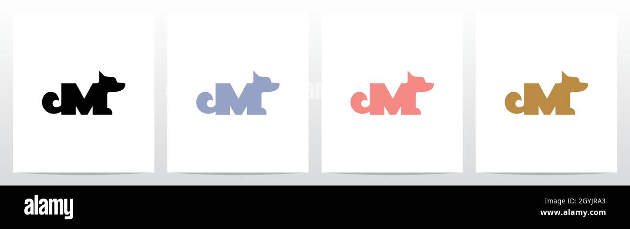 Alphabet Shaped Dog Letter Logo Design M Stock Vector Image & Art - Alamy