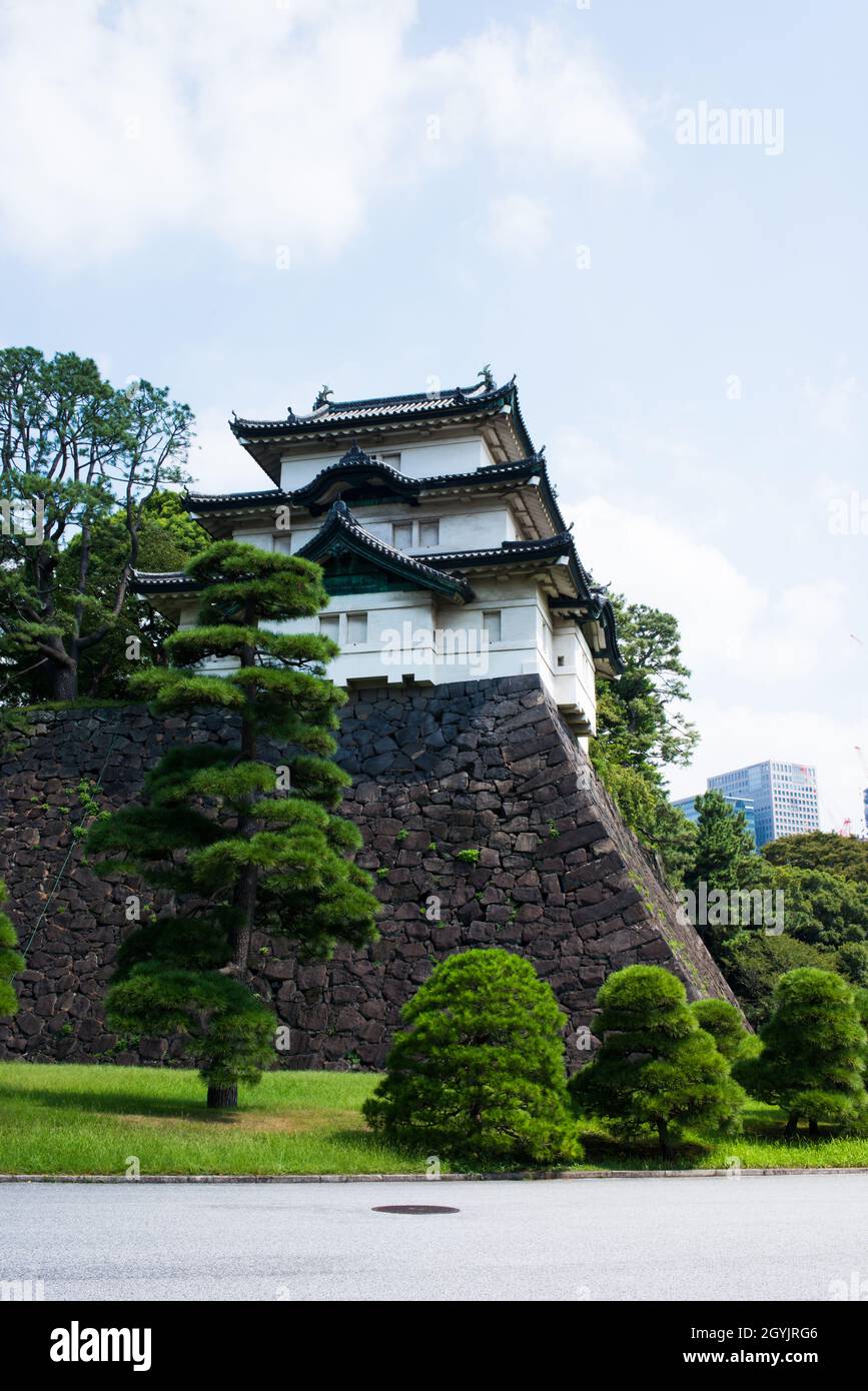 View or the beautiful Imperial Palace and gardens in Tokyo. Japan. Asia ...