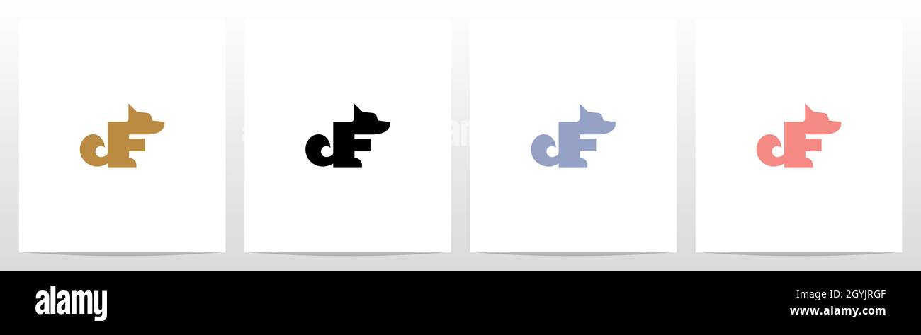 Alphabet Shaped Dog Letter Logo Design F Stock Vector Image & Art - Alamy