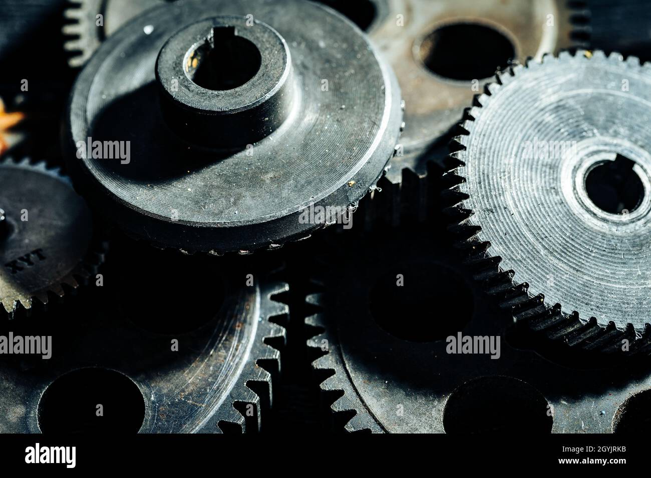 Gears from an old industrial machine Stock Photo - Alamy