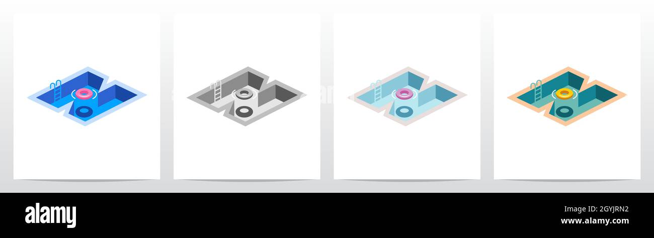 Swimming Pool Letter Logo Design N Stock Vector Image & Art - Alamy