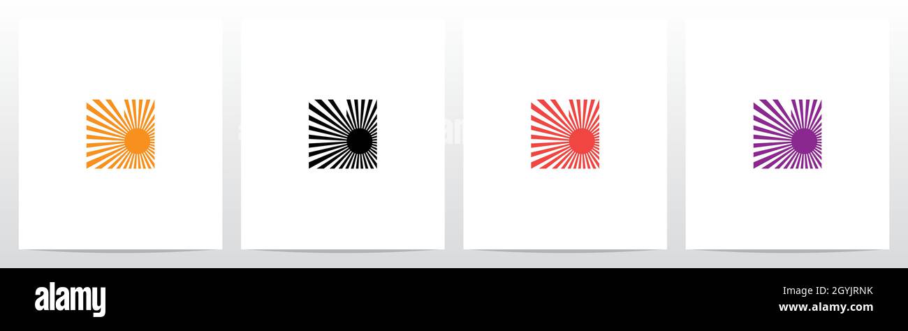 Sun Light On Letter Logo Design N Stock Vector Image & Art - Alamy