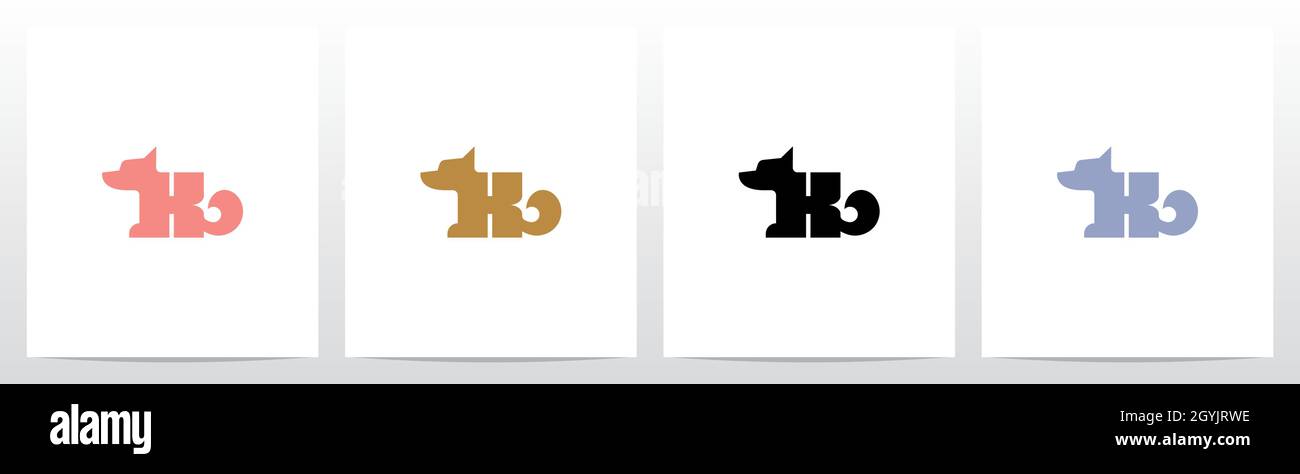 Alphabet Shaped Dog Letter Logo Design K Stock Vector Image & Art - Alamy