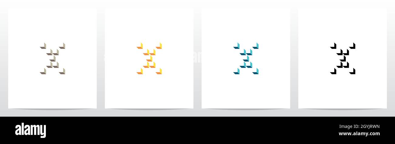 Boxes Cubes Forming Letter Logo Design X Stock Vector Image & Art - Alamy