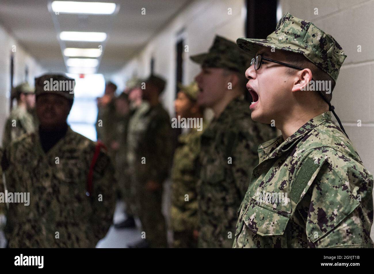 A student with Officer Candidate School (OCS) class 08-20 at Officer ...
