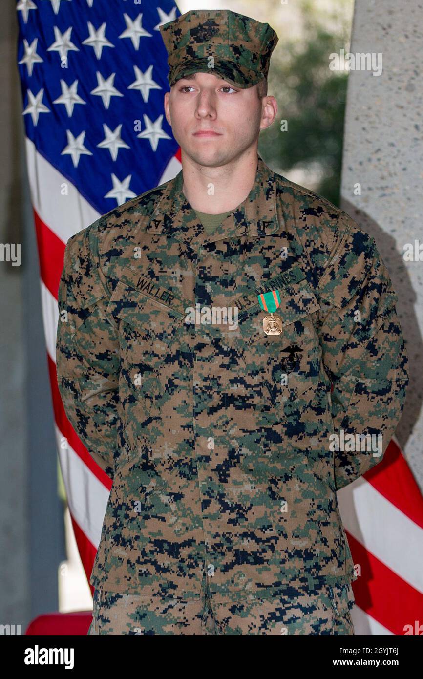 U.S. Marine Lance Cpl. Allen Waller, a marksman observer with the ...