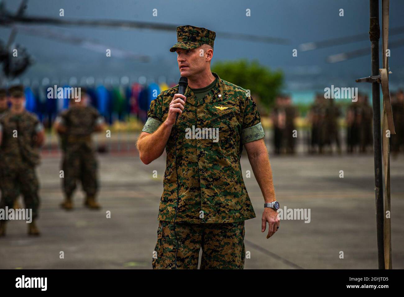 U.S. Marine Corps Lt. Col. Kelly B. Allen, incoming commanding officer ...