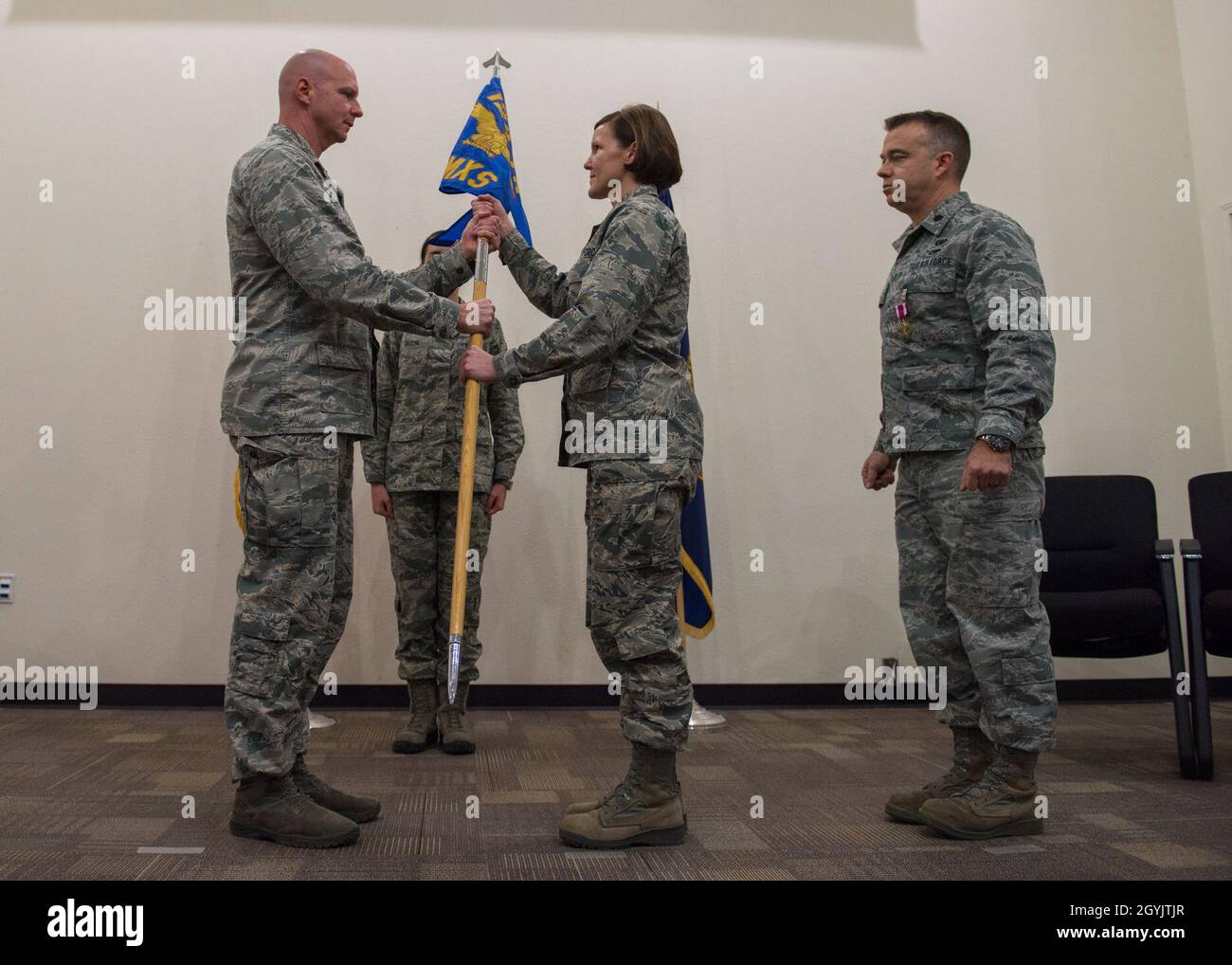 Maj. Jennifer Davis, the incoming 124th Aircraft Maintenance Squadron ...
