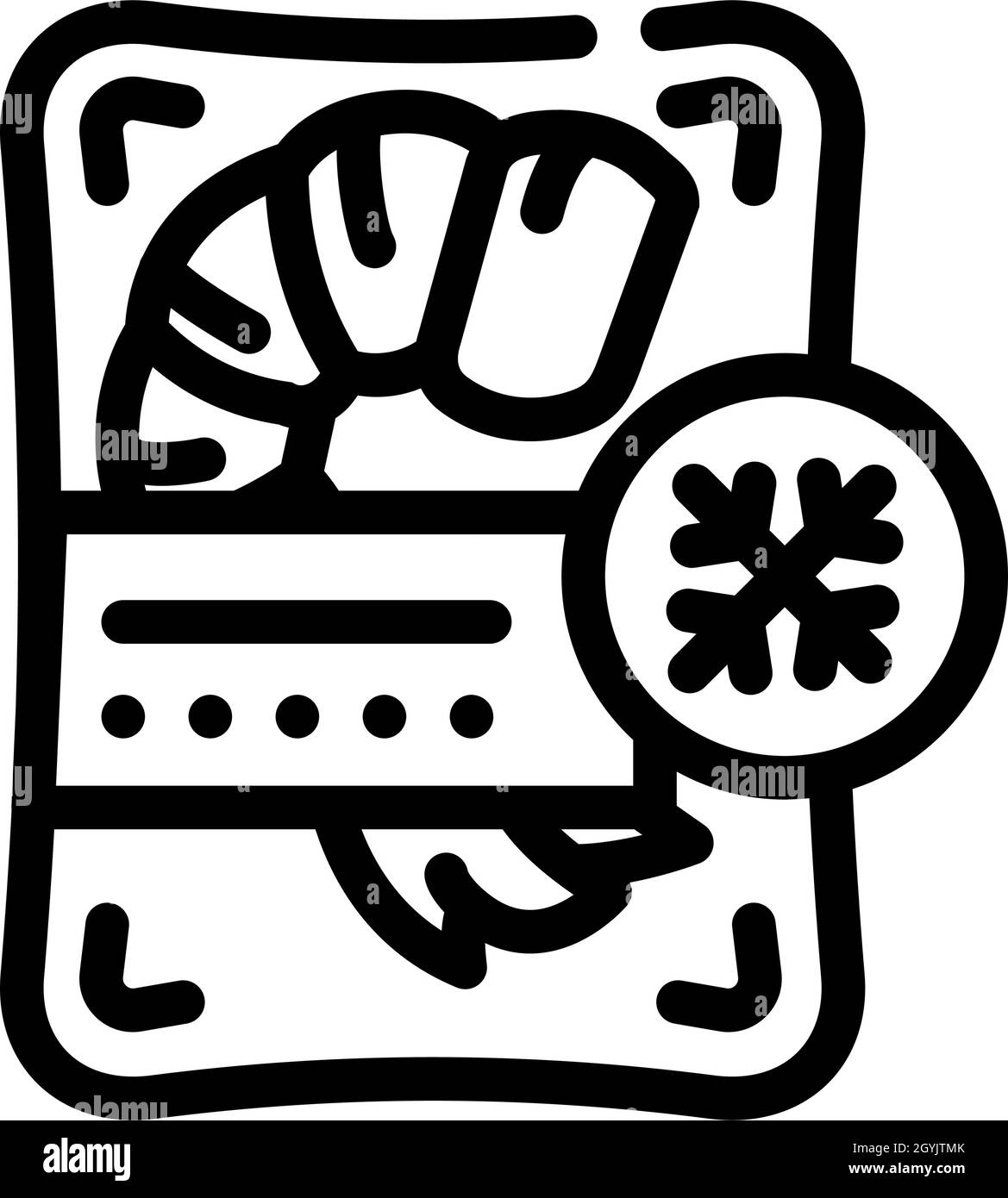 shrimp frozen seafood line icon vector illustration Stock Vector Image ...