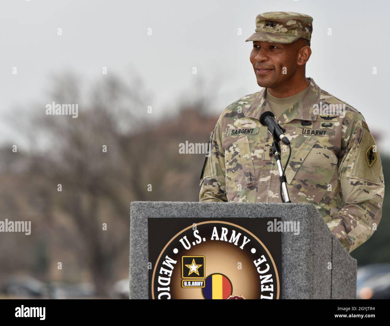 MG Patrick D. Sargent giving his remarks during the MEDCoE Change of ...
