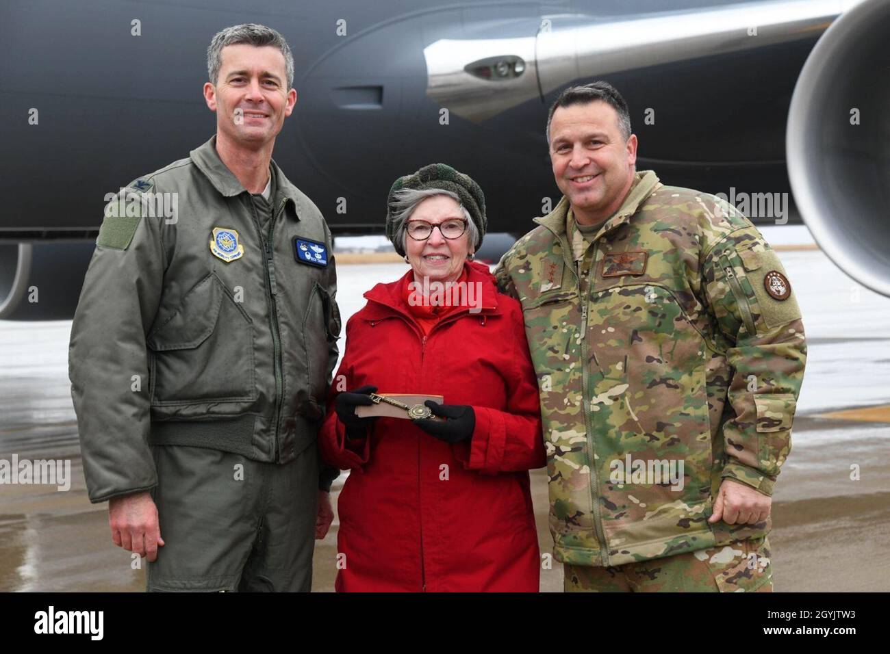 Col. Richard Tanner, 22nd Air Refueling Wing commander, and Pat ...