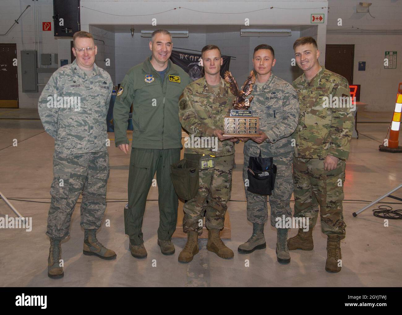 Col. Joseph Campo, 49th Wing commander (second from left), and Col. Tim ...