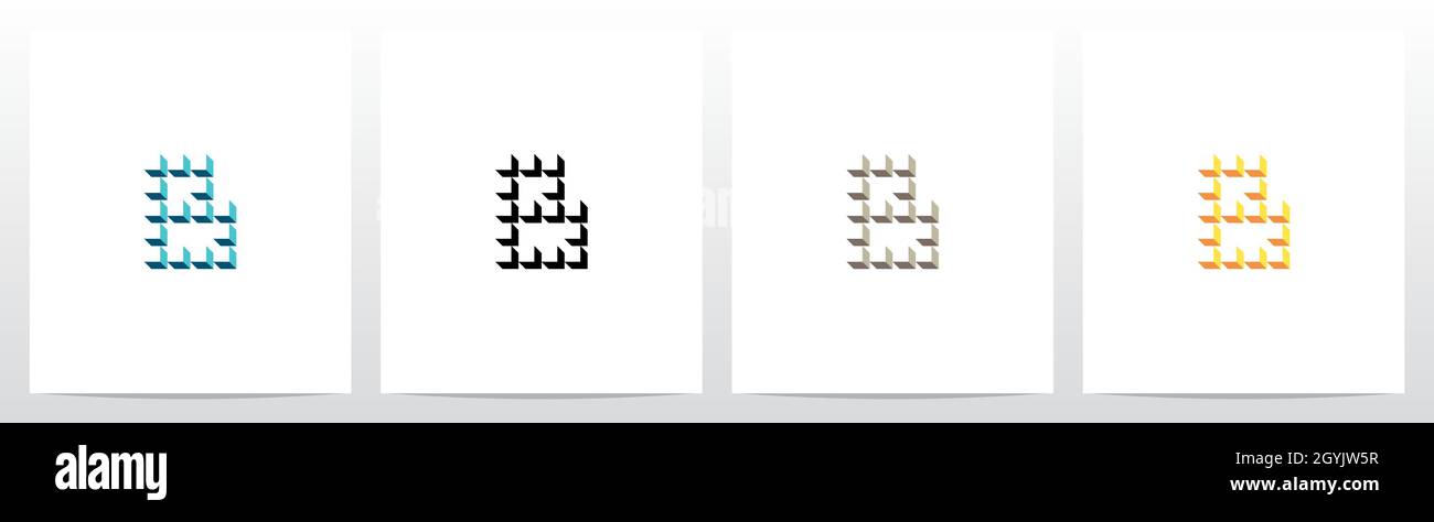 Boxes Cubes Forming Letter Logo Design B Stock Vector Image & Art - Alamy
