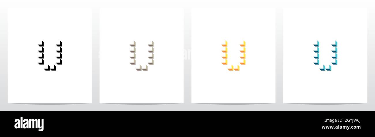 Boxes Cubes Forming Letter Logo Design U Stock Vector Image & Art - Alamy