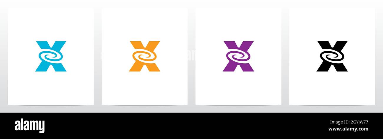 Swirl Vortex On Letter Logo Design X Stock Vector Image & Art - Alamy