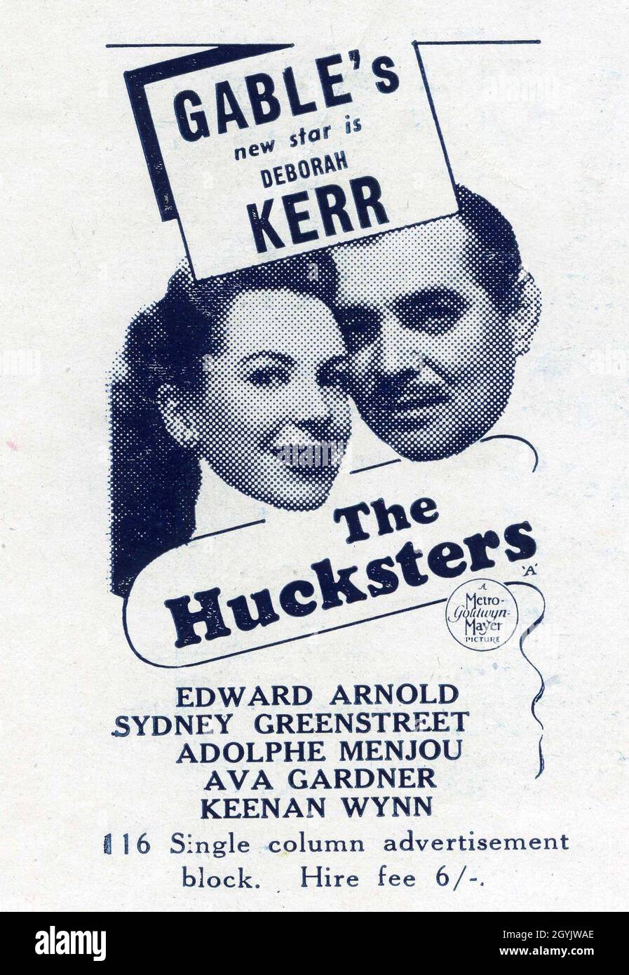 CLARK GABLE and DEBORAH KERR in THE HUCKSTERS 1947 director JACK CONWAY ...