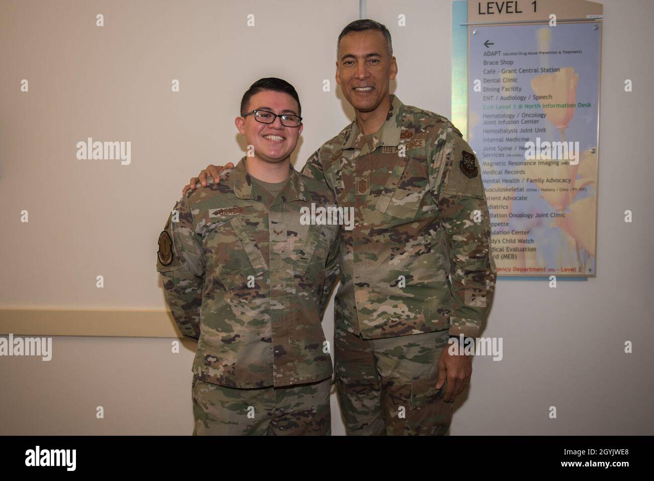 U.S. Air Force Chief Master Sgt. Terrence Greene, right, Air Mobility ...