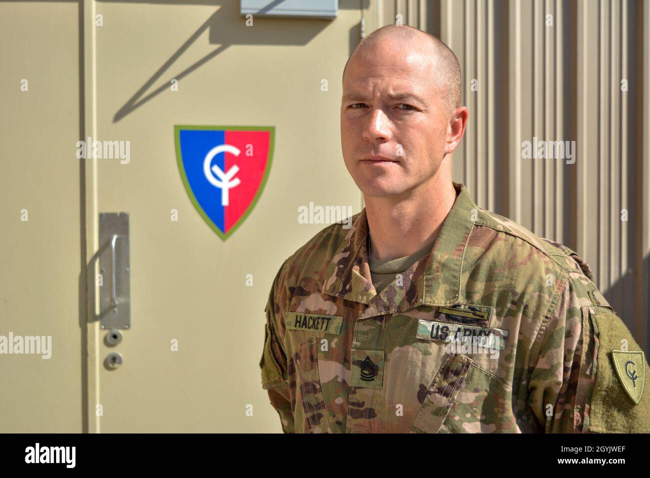 Indiana National Guard Master Sgt. Zachery Hackett, a 38th Infantry ...