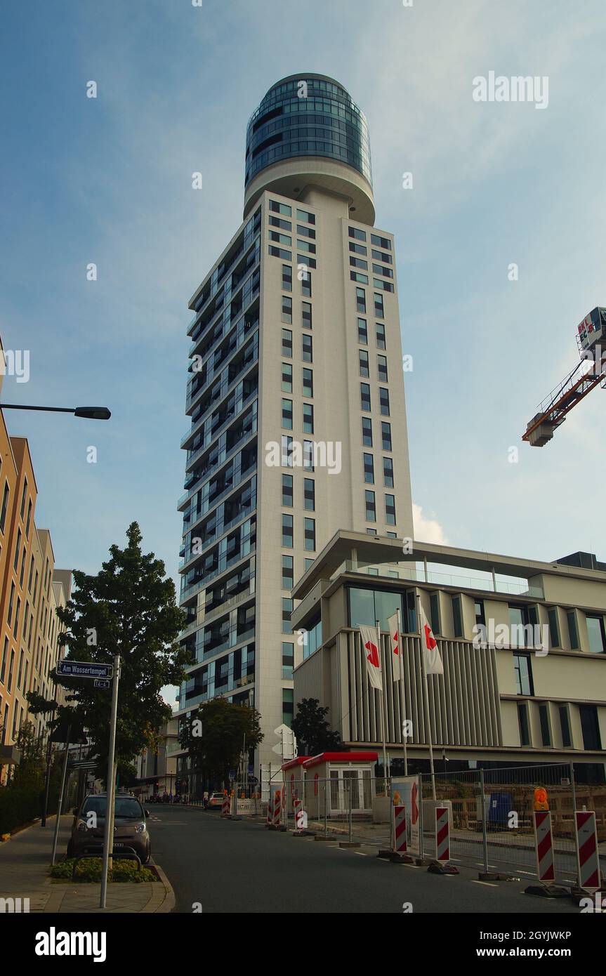 FRANKFURT, GERMANY - Sep 06, 2021: The new "Henninger Turm" in ...