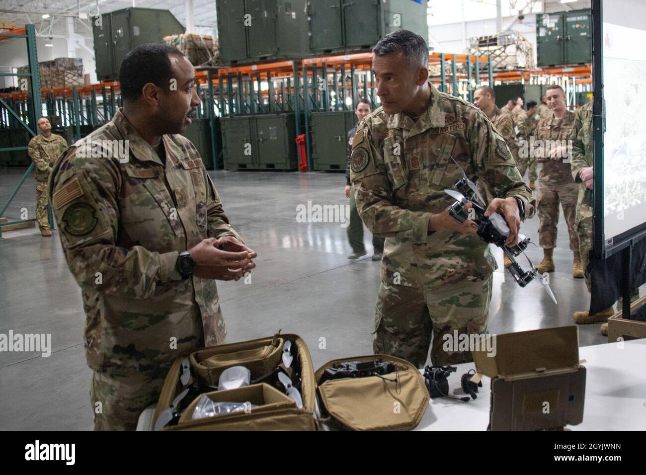 U.S. Air Force Master Sgt. Ronald Weaver, left, 921st Contingency ...