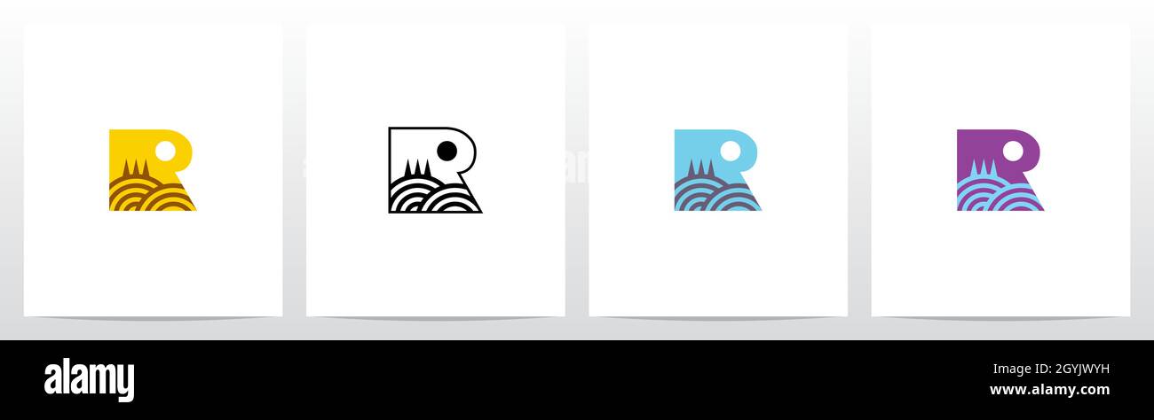 Hill With Trees Letter Logo Design R Stock Vector Image & Art - Alamy